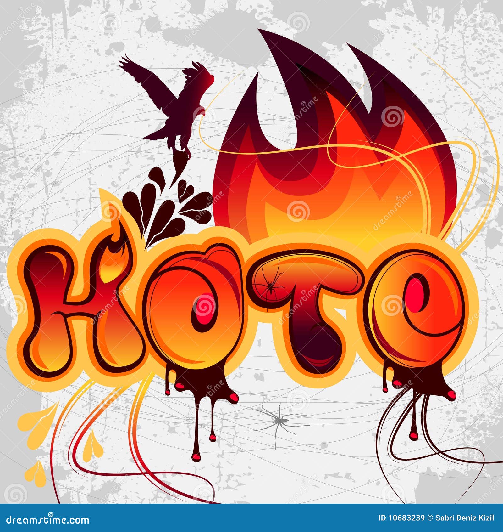 Hot graphic stock vector. Illustration of graphic, tracing - 10683239