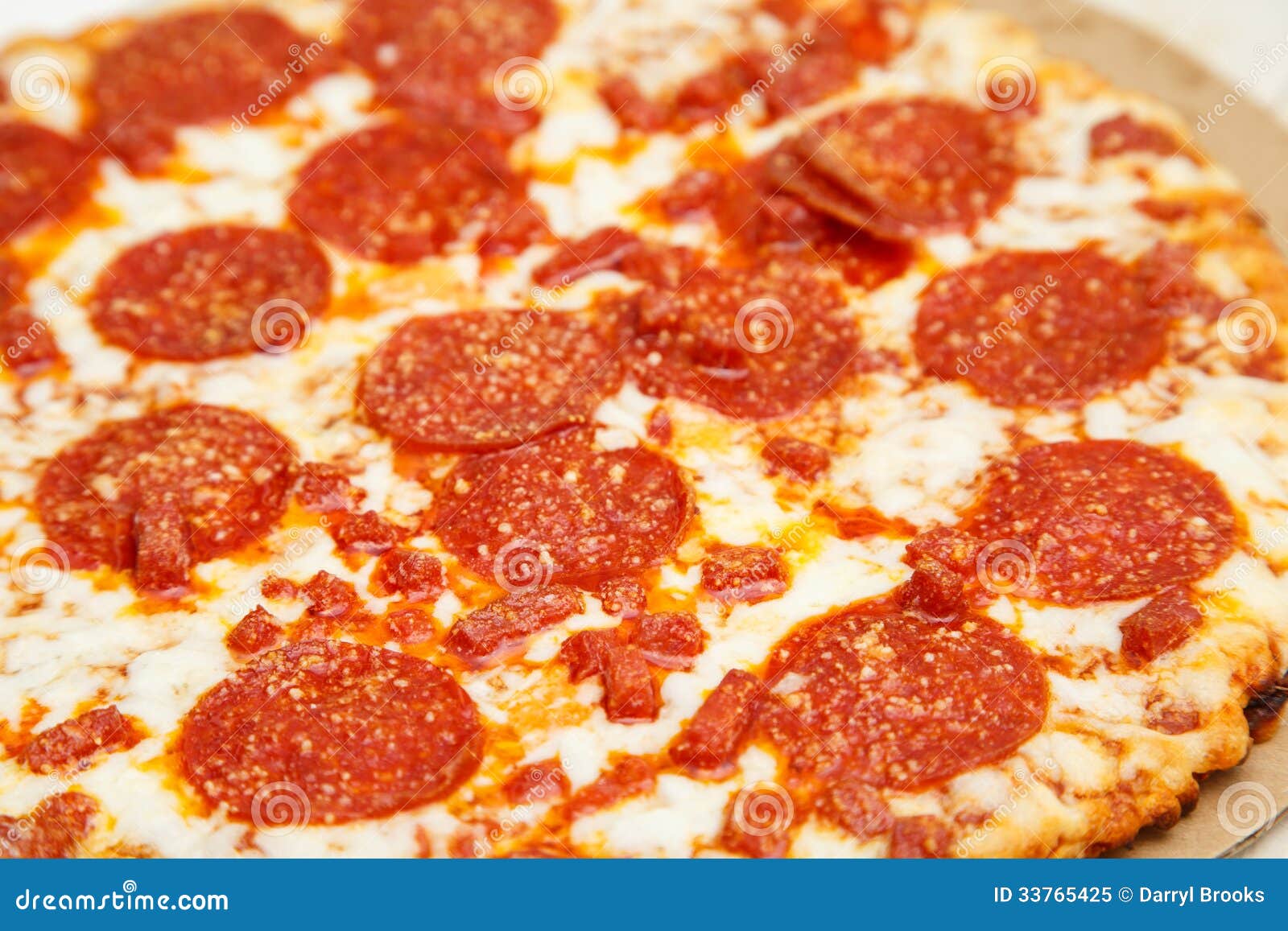Hot Greasy Pepperoni on a Pizza Stock Image - Image of food, background ...
