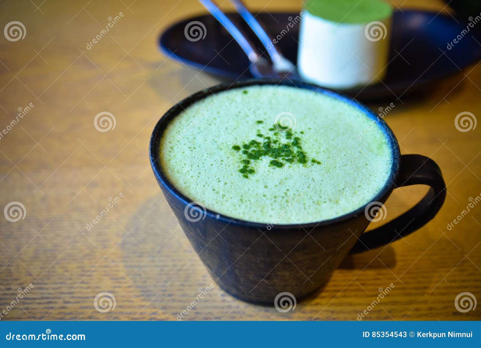 Hot green tea matcha latte stock image. Image of beverage - 85354543