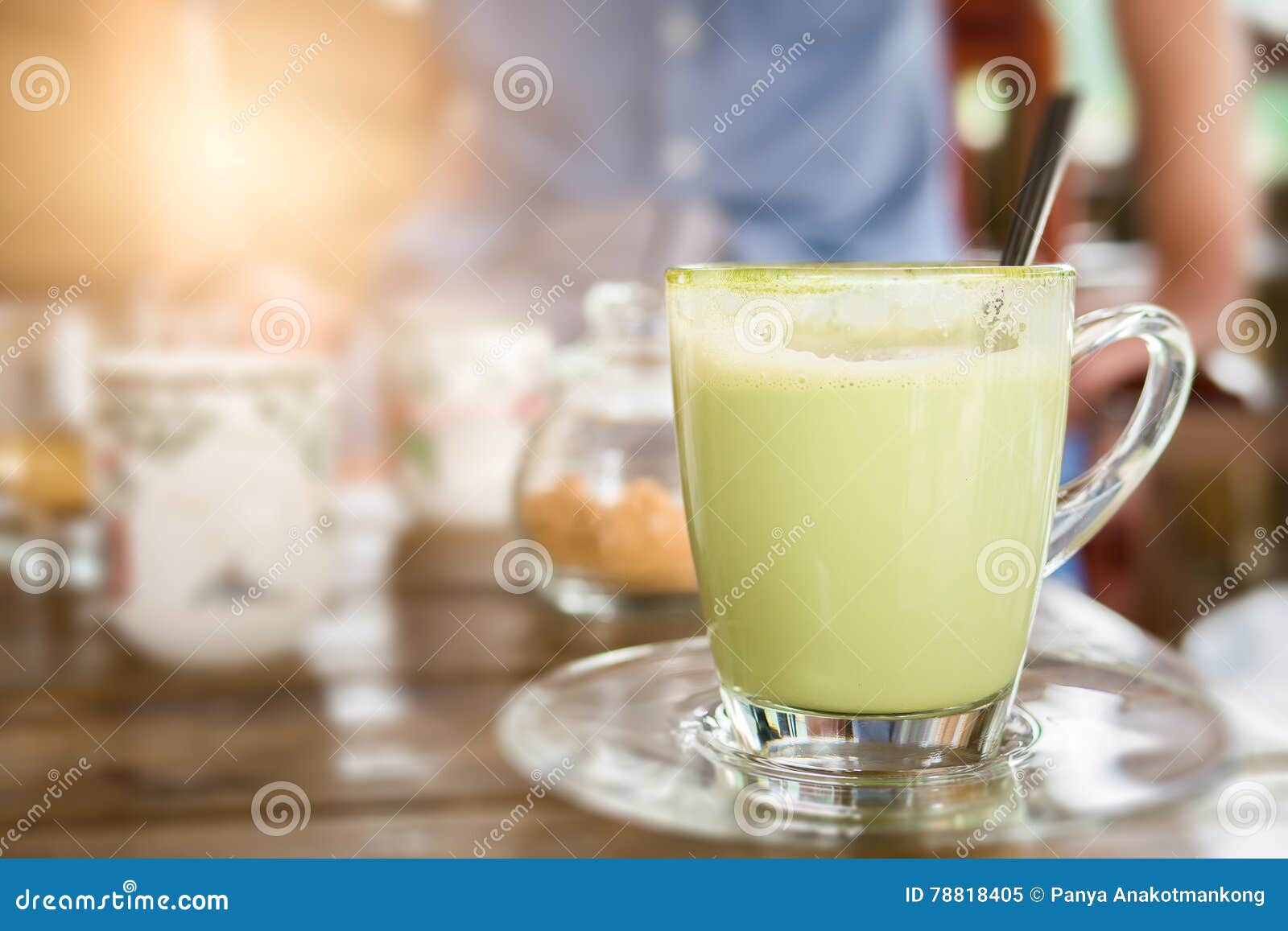 Hot Green Tea Milk in Glass Mug. Stock Image - Image of milk, nutrition ...