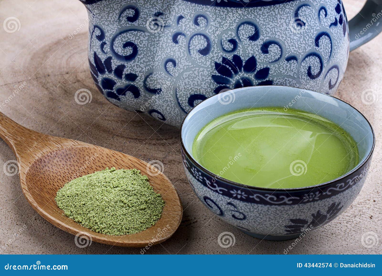 Hot Green Tea stock photo. Image of lifestyle, spoon - 43442574