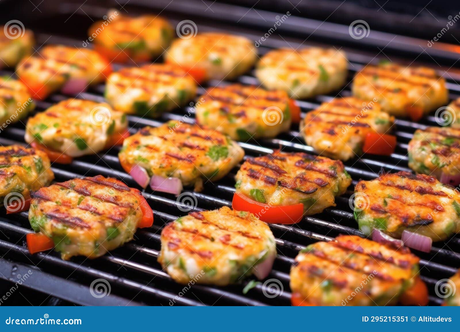 Hot Grill Flipping Mini Slider Patties Simultaneously Stock Image ...