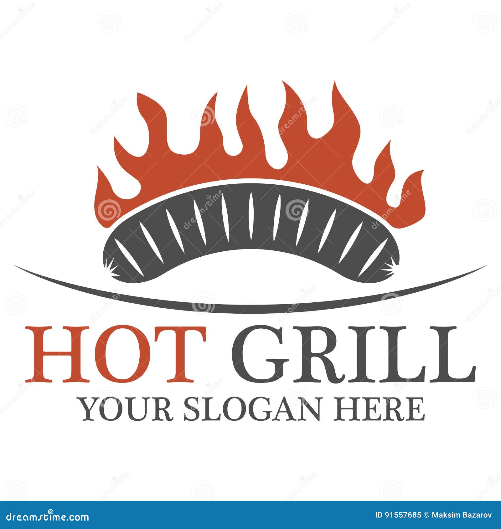 Hot grill logo stock vector. Illustration of cooking - 91557685