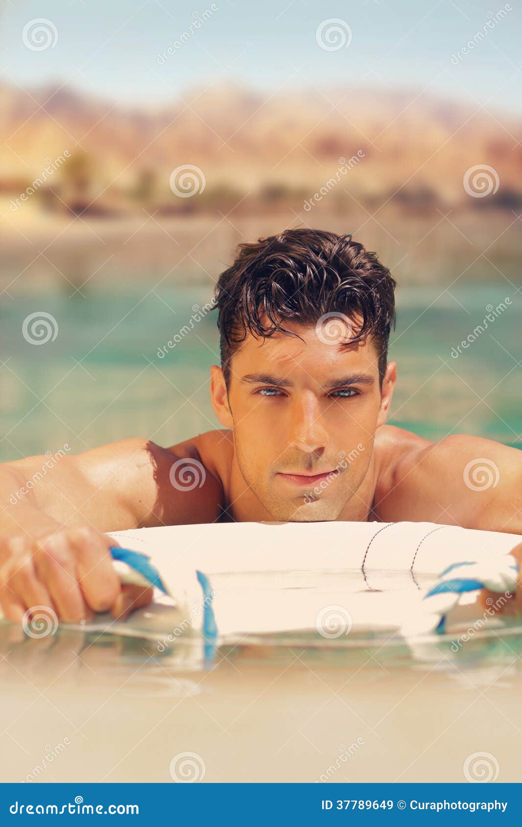 Hot guy in pool stock image. Image of handsome, lifestyle - 37789649