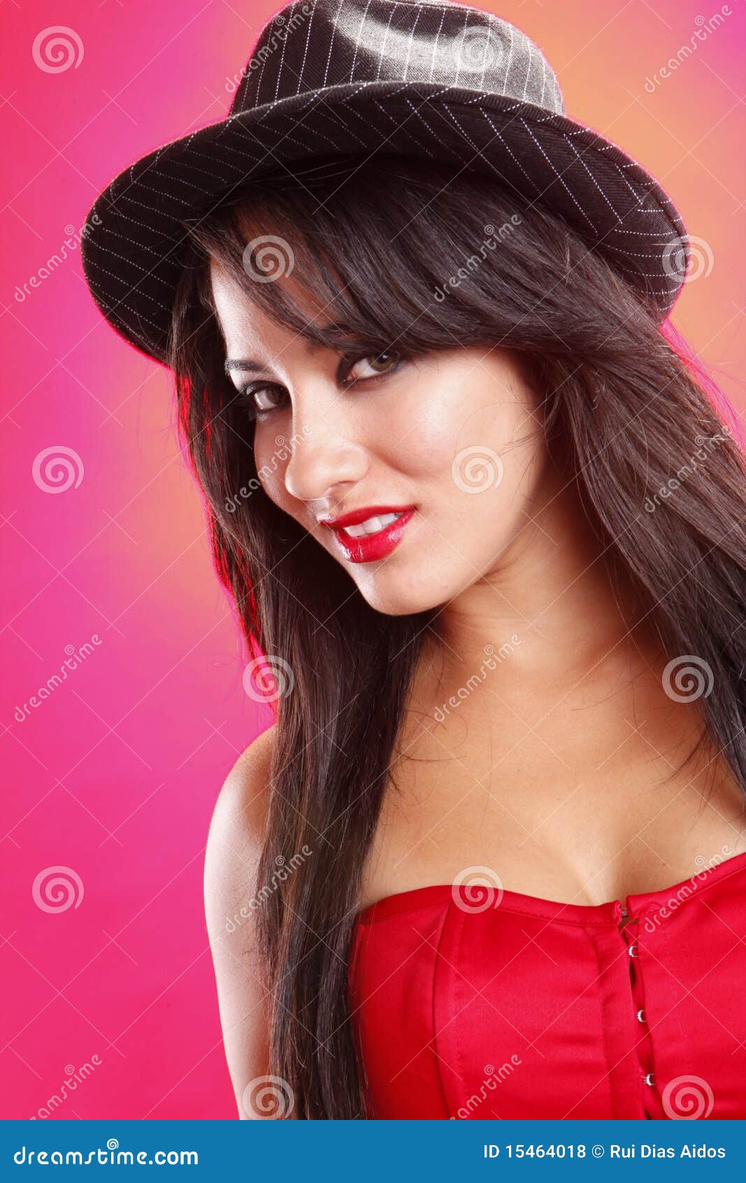 Hot hat stock photo. Image of portrait, brunette, ethnic - 15464018