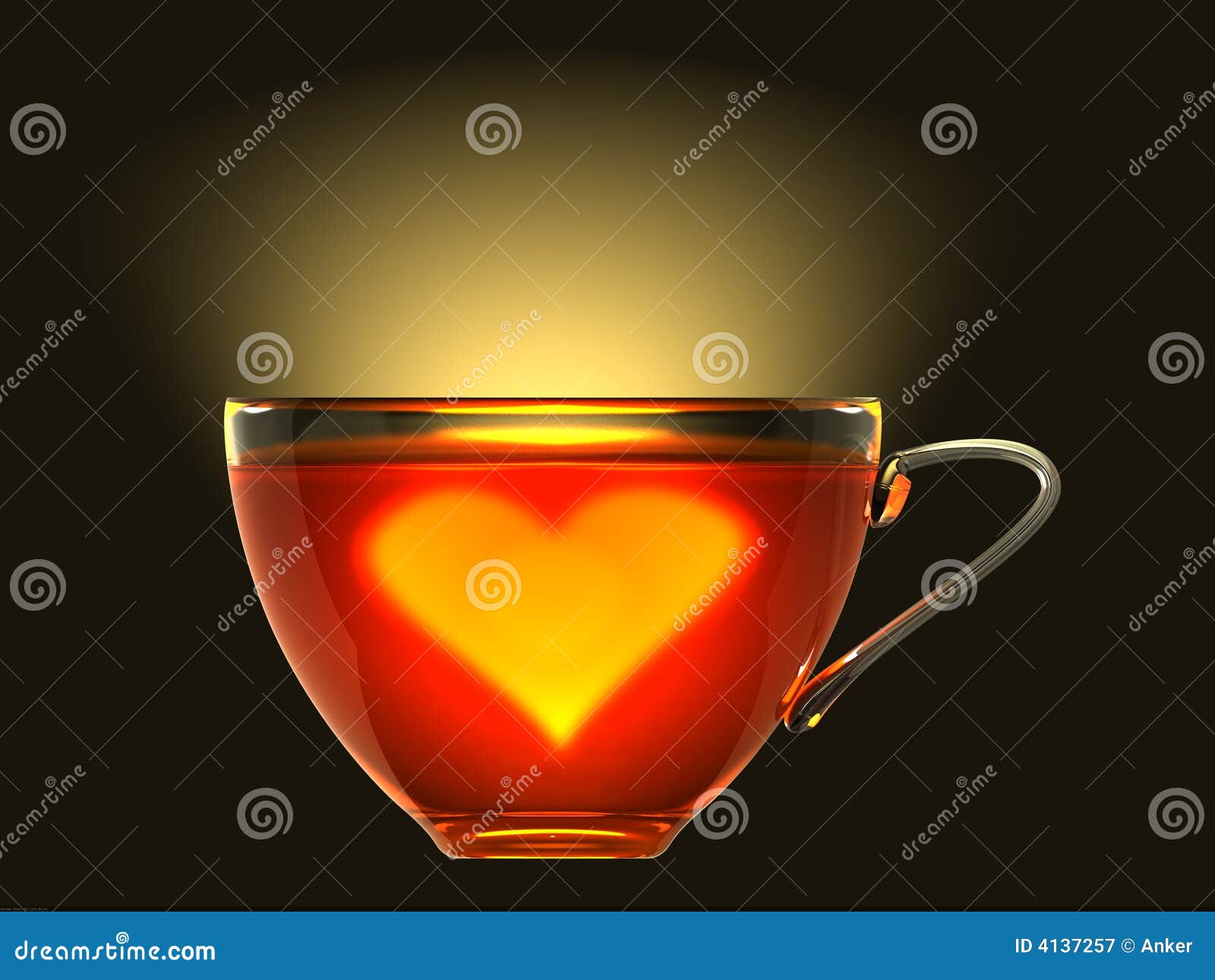 Hot heart in cup of tea stock illustration. Illustration of light - 4137257