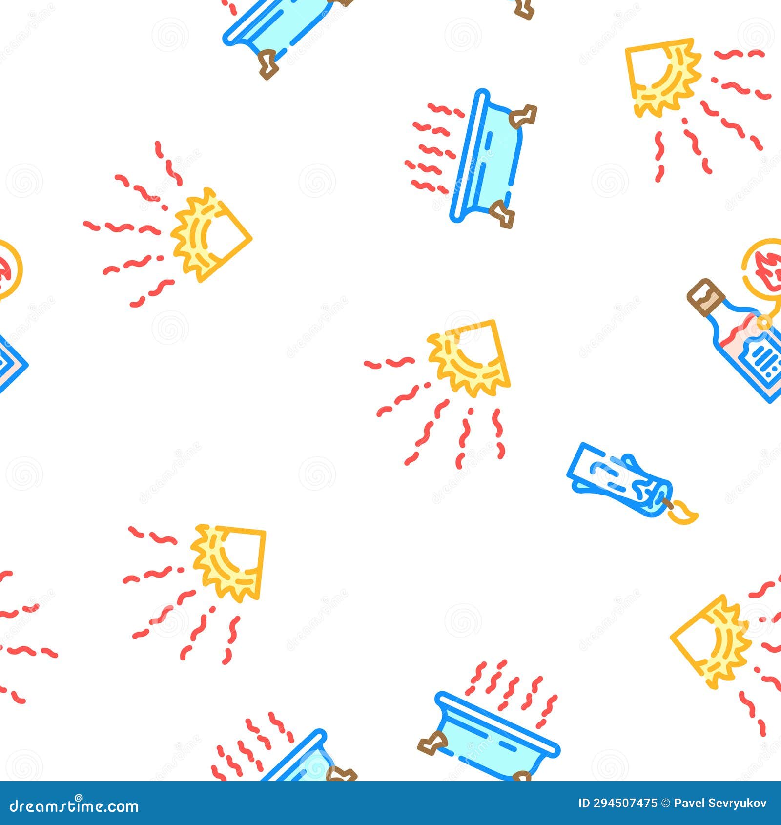 Hot Heat Cold Fire Vector Seamless Pattern Stock Vector - Illustration ...