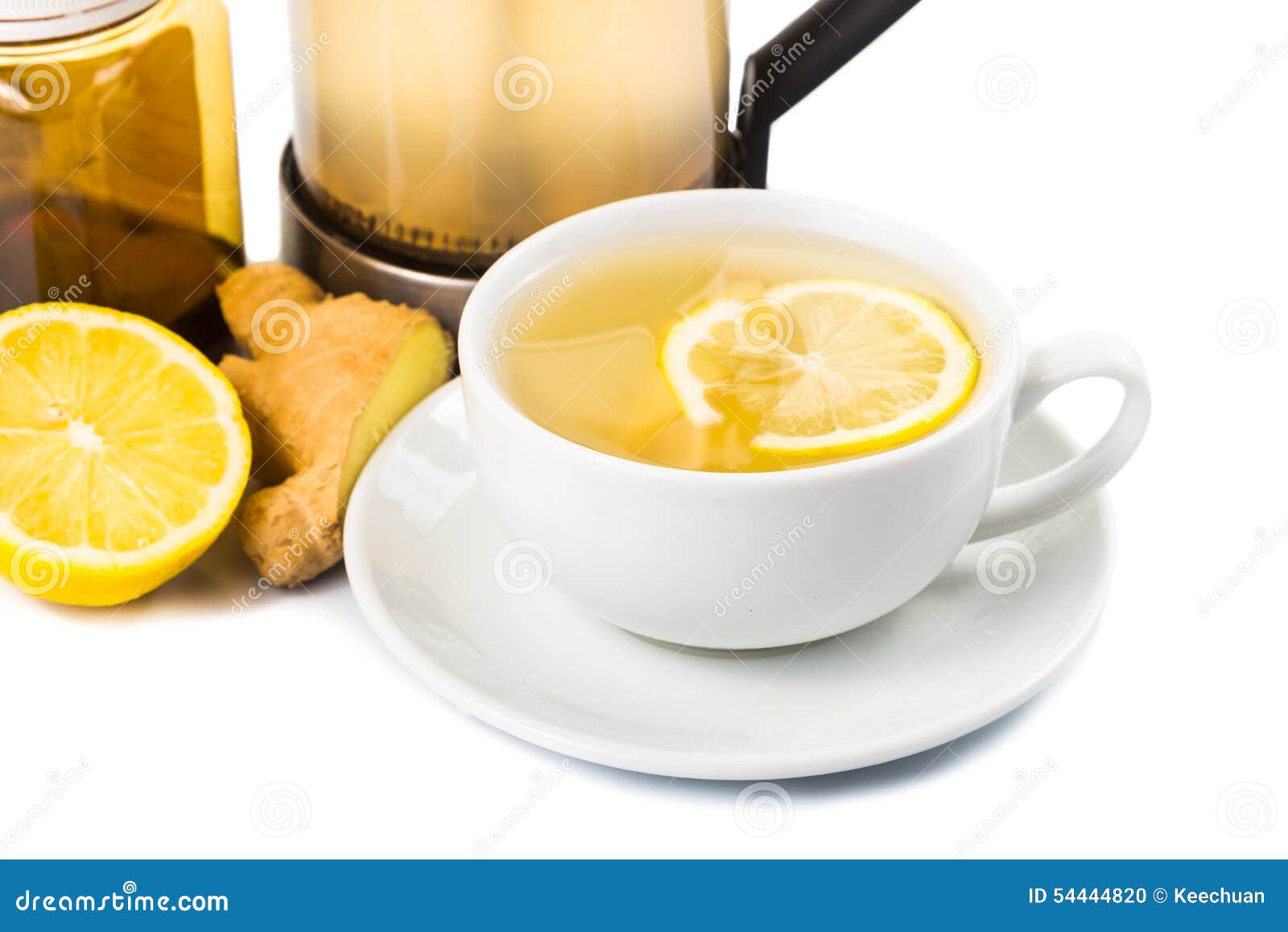 Hot Honey Ginger Lemon Tea in Cup Transparent Glass Stock Photo - Image ...