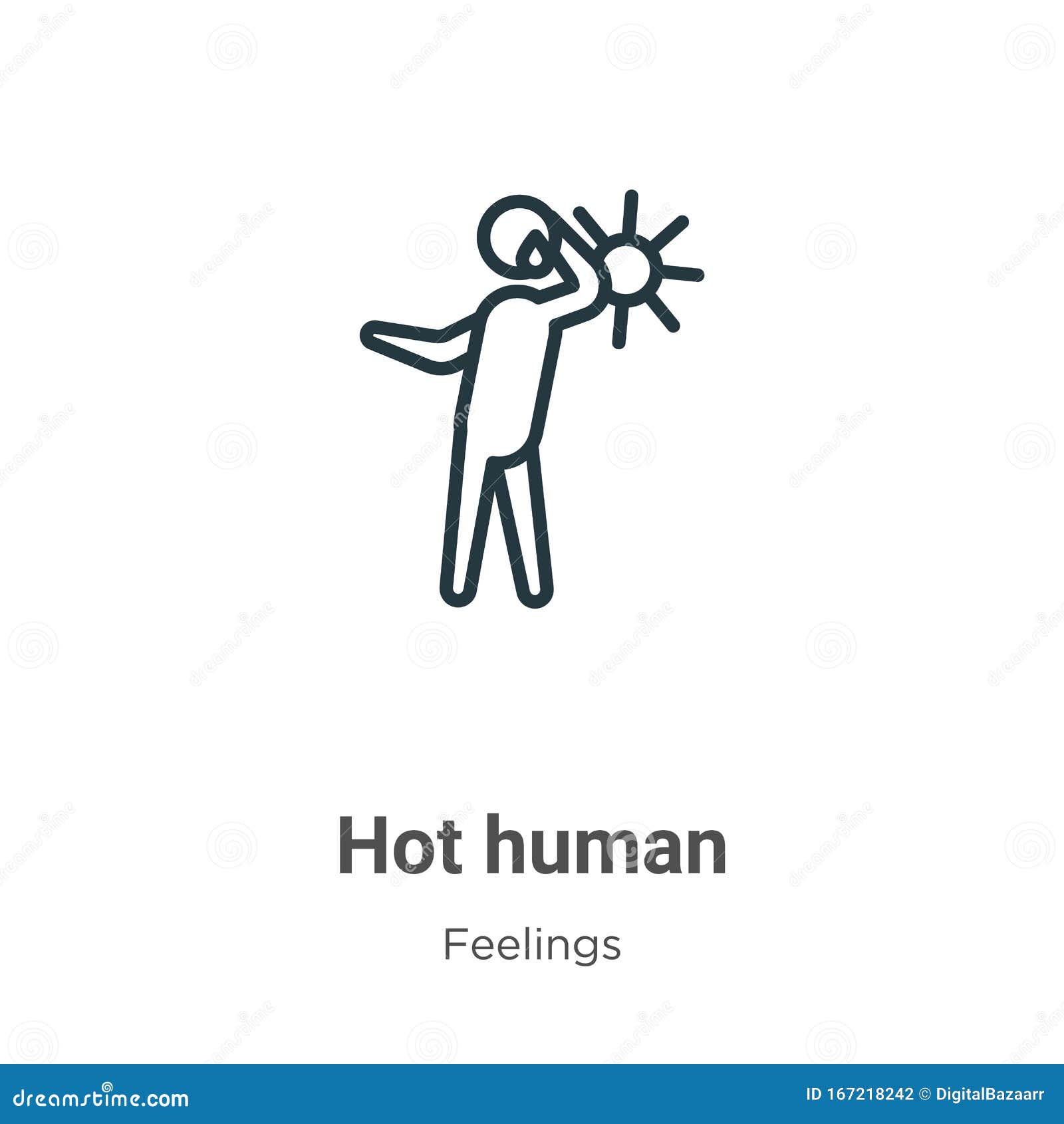 Hot Human Outline Vector Icon. Thin Line Black Hot Human Icon, Flat ...