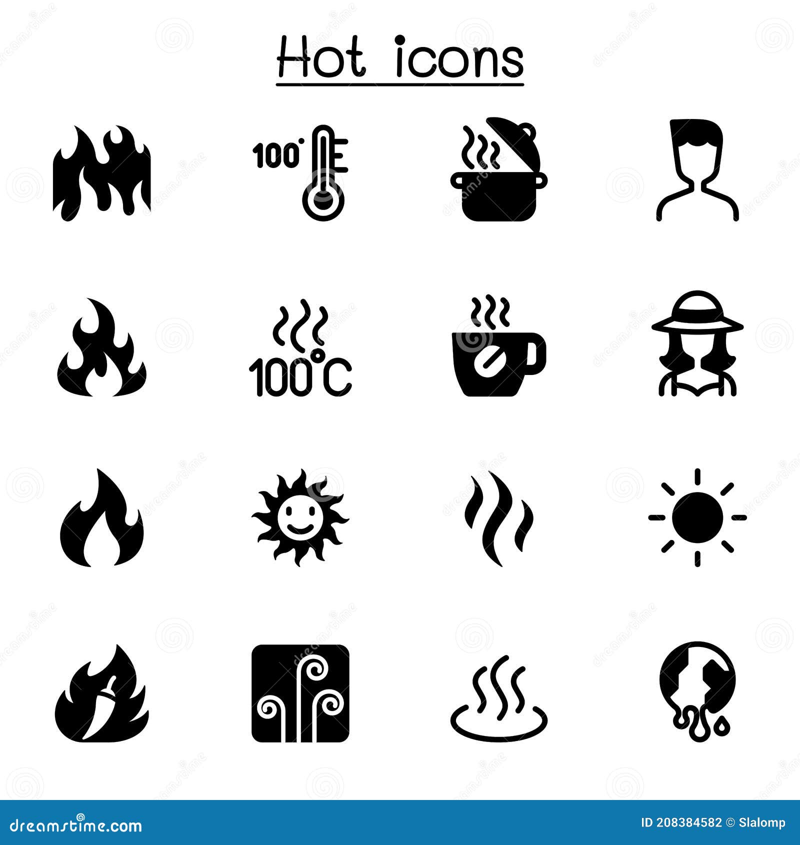 Hot Icon Set Vector Illustration Graphic Design Stock Illustration ...