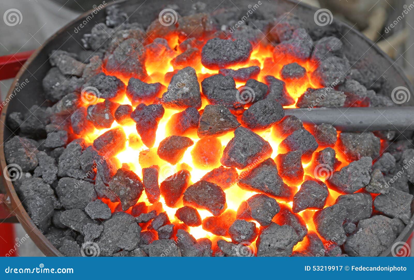 Hot Ingot Iron Working in the Workshop of Blacksmith Stock Image ...