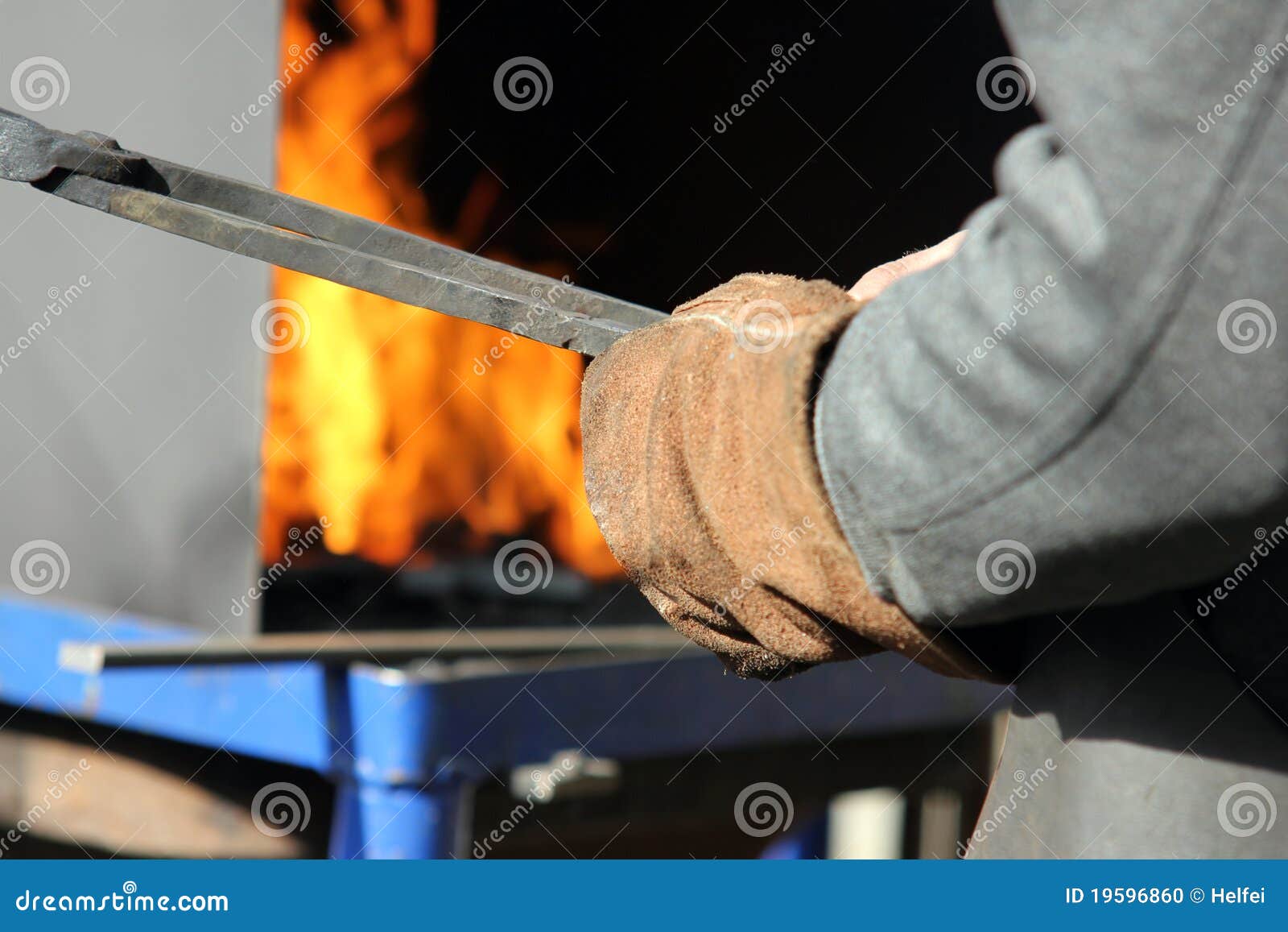 Hot iron forge stock photo. Image of forged, tongs, steel - 19596860