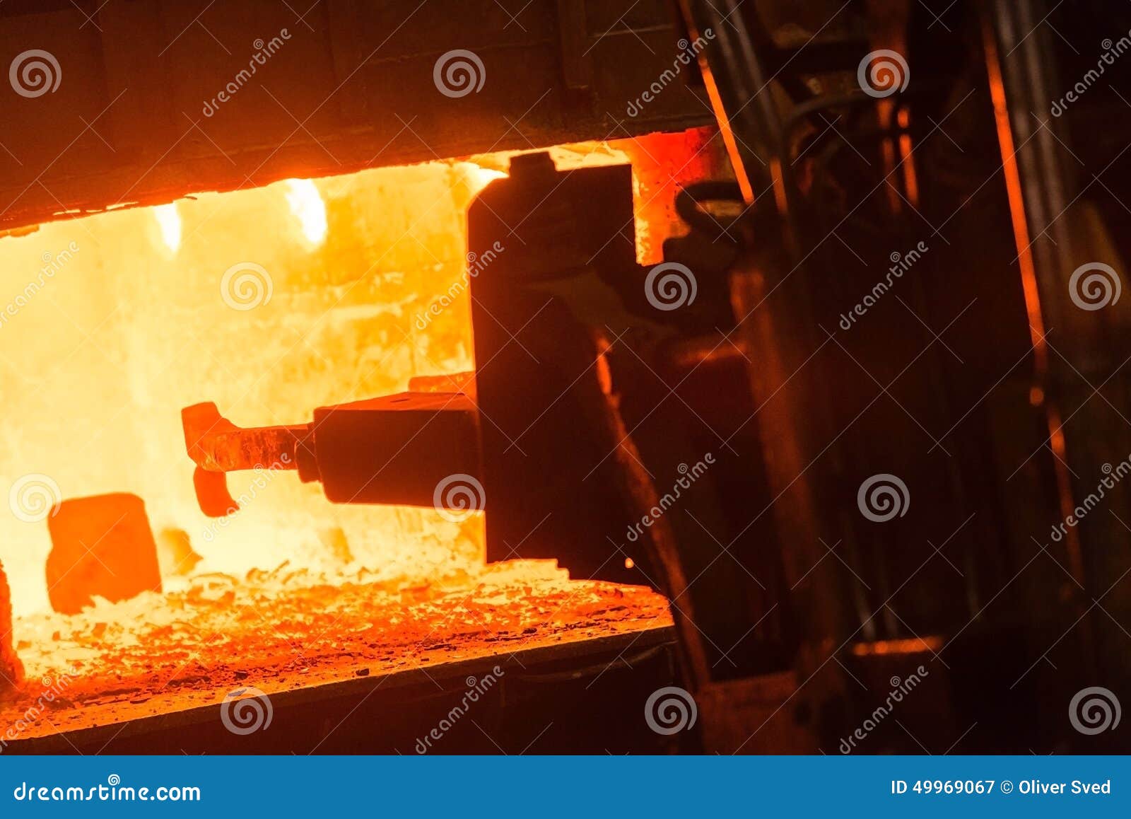 Hot iron in smeltery stock image. Image of processing - 49969067