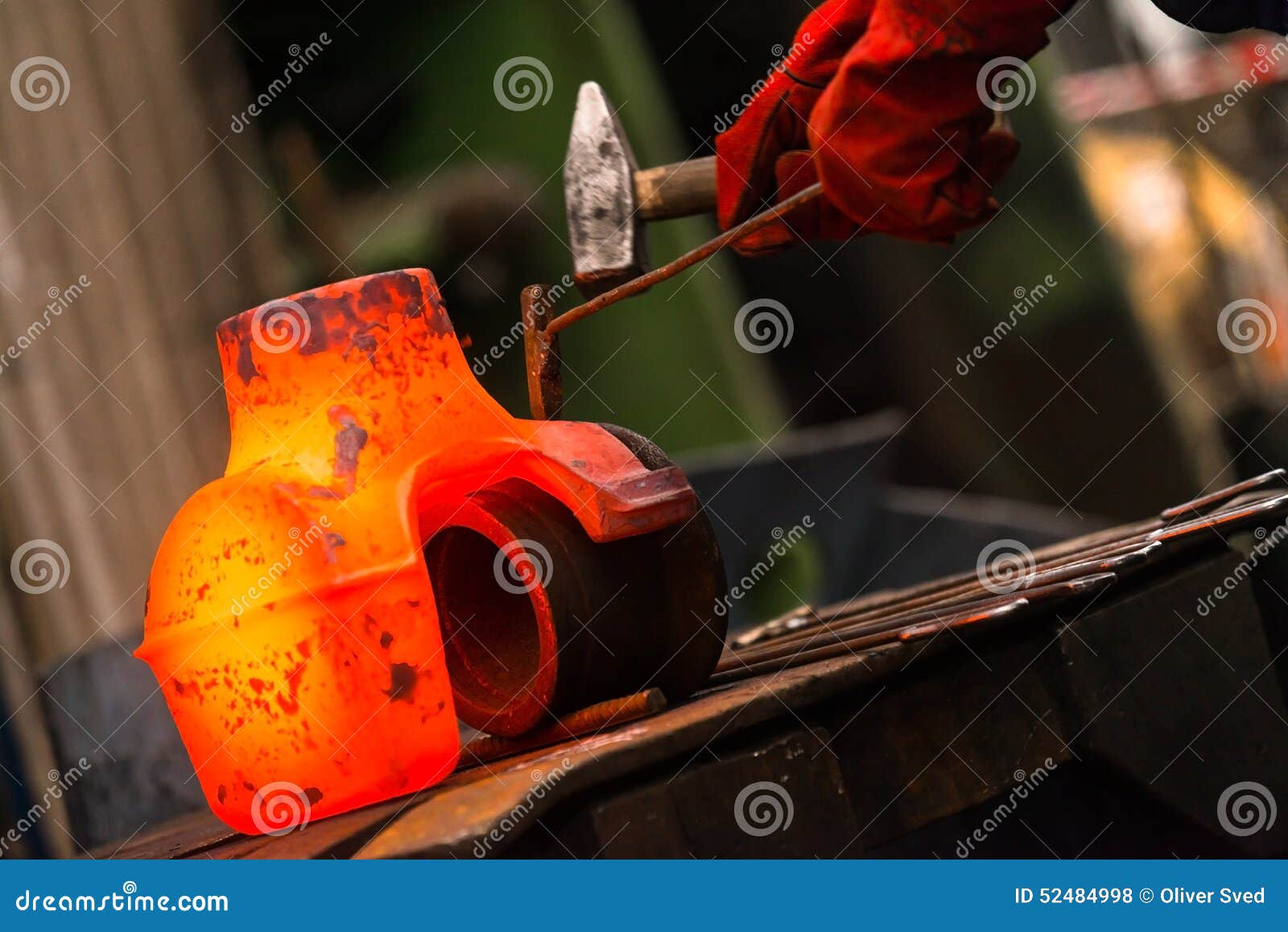 Hot iron in smeltery stock photo. Image of smelting, metallurgy - 52484998