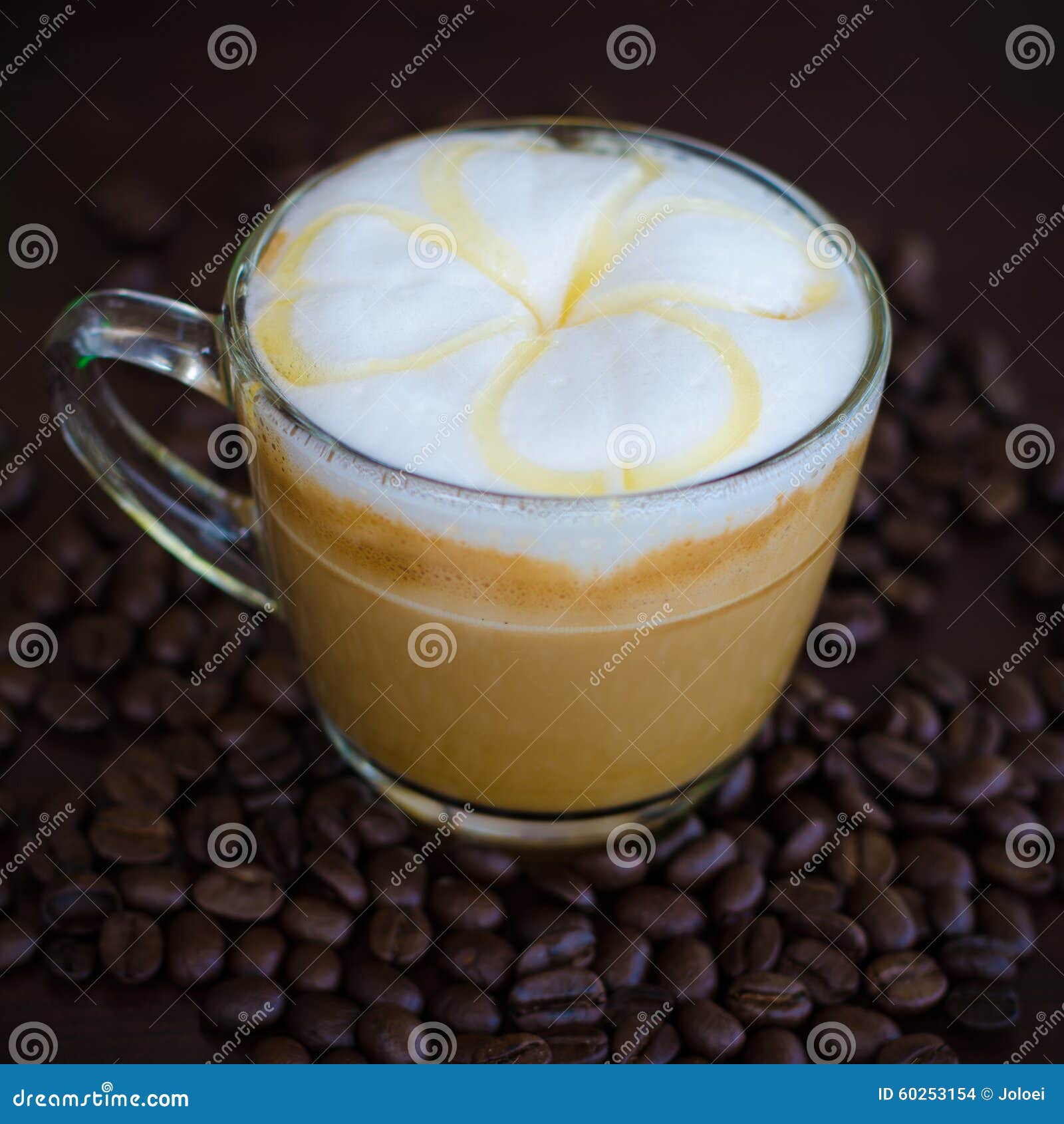Hot latte art coffee stock photo. Image of drink, latte - 60253154