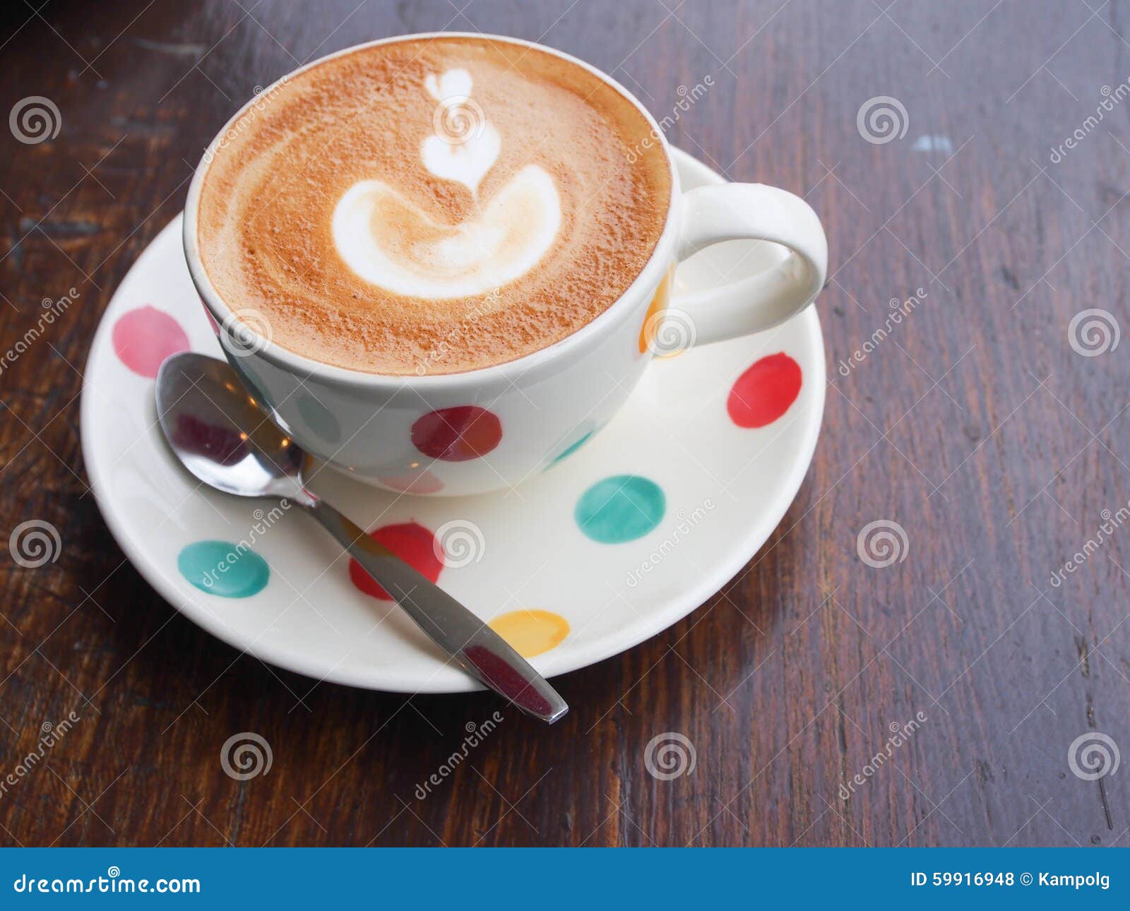 Hot Latte is Good for Your Morning Stock Photo - Image of morning, wood ...