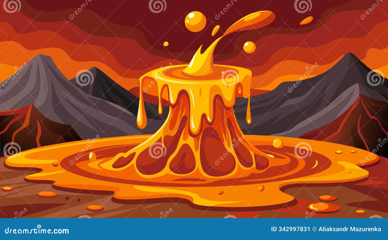Hot Lava Spill stock illustration. Illustration of cartoon - 342997831