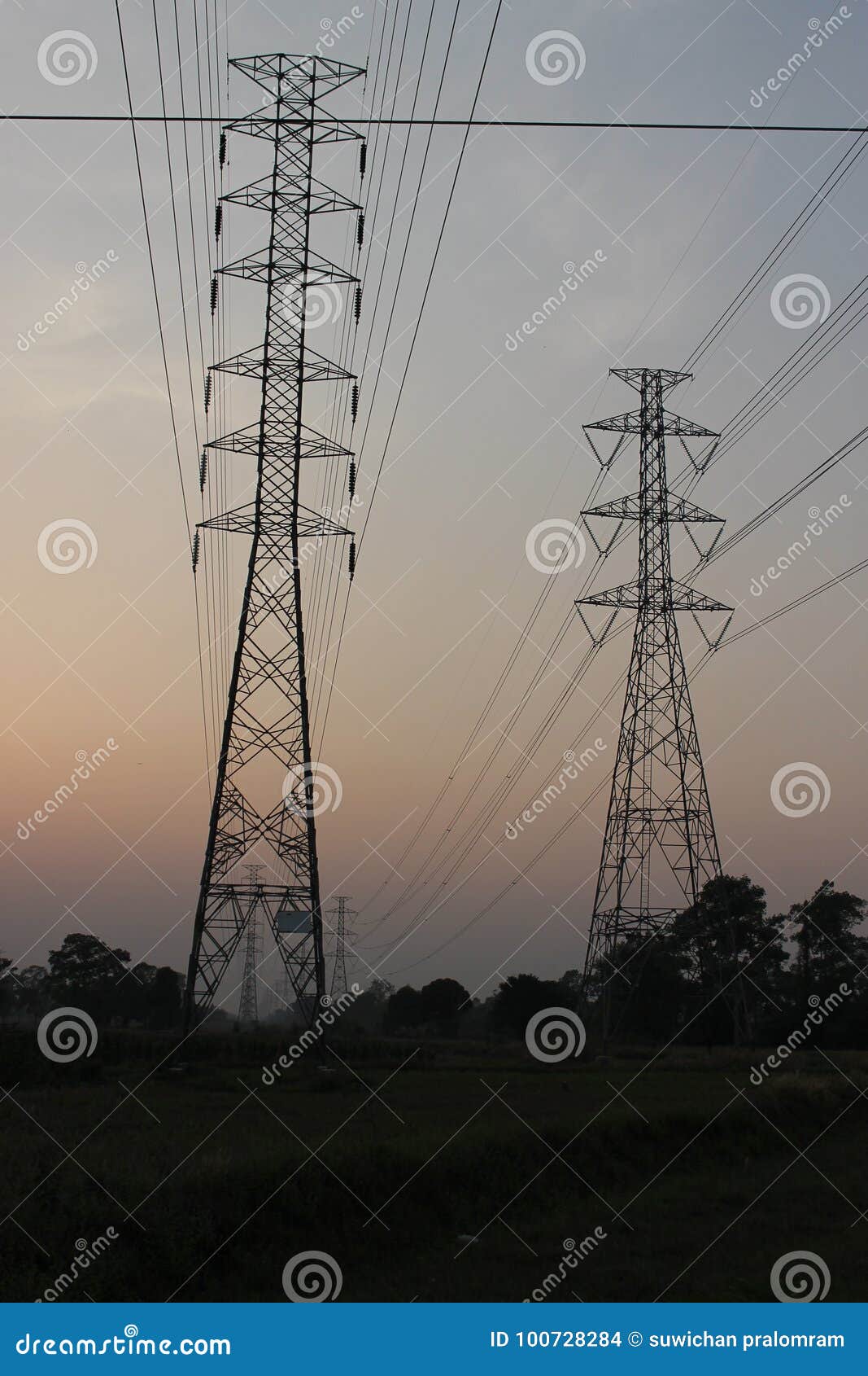 Hot line stock photo. Image of poles, grid, voltage - 100728284