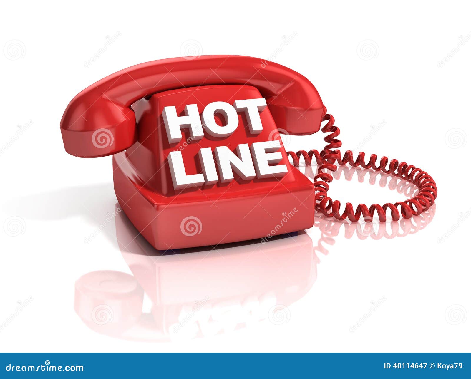 Hot line phone 3d icon stock illustration. Illustration of headphone ...