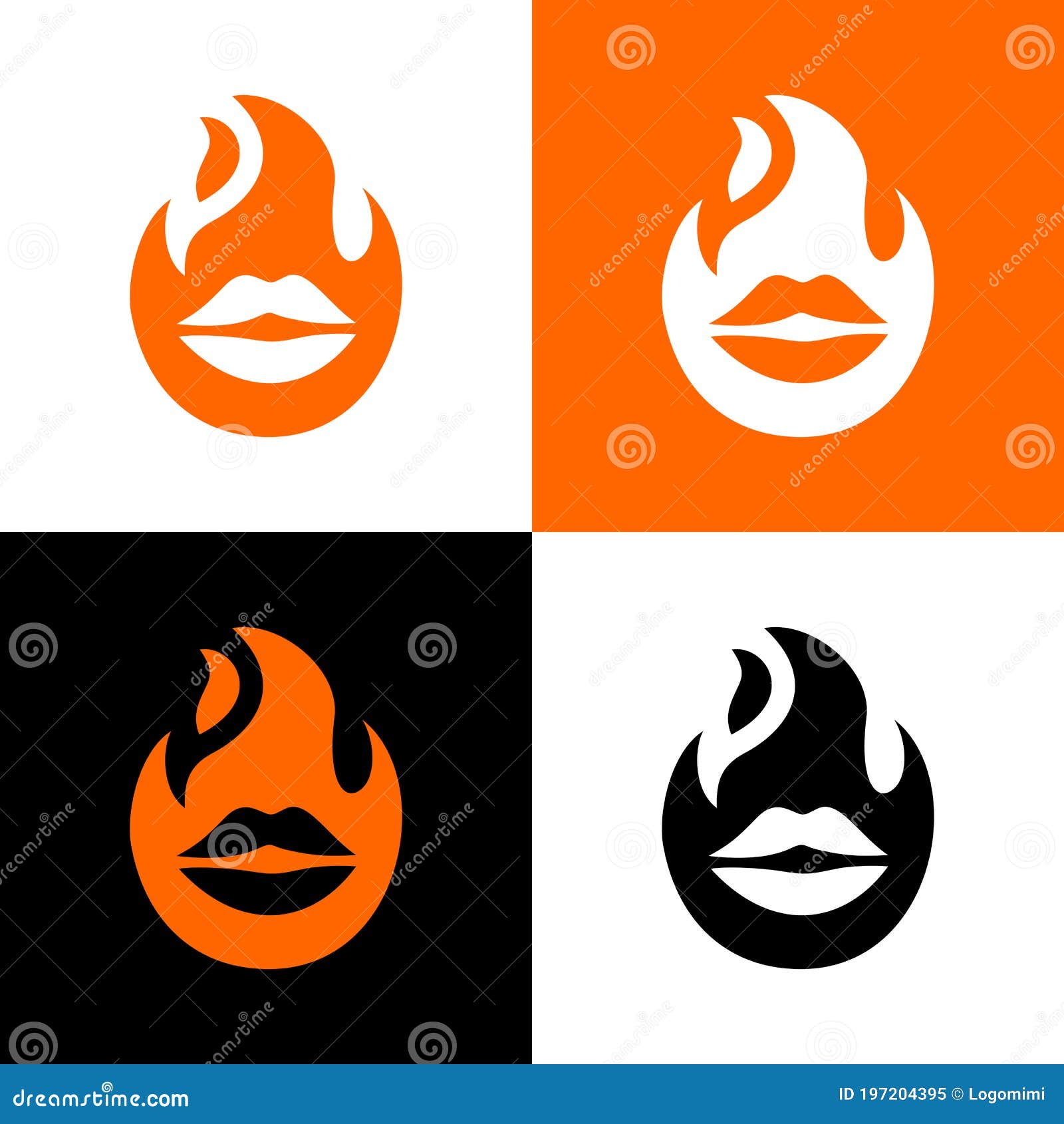 Hot Lips Icon, Fire and Mouth Logo Design - Vector Stock Vector ...