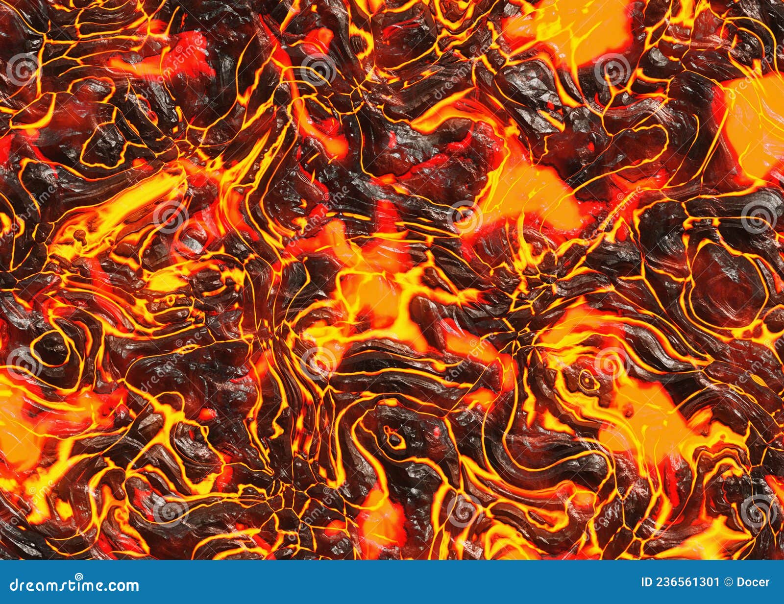 Hot Liquid Lava of Eruption Volcano Stock Illustration - Illustration ...