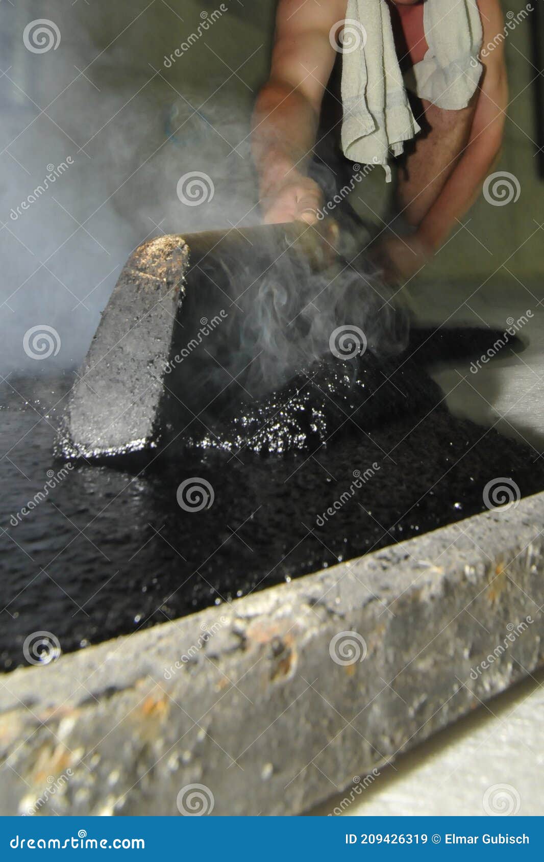 Hot Liquid Mastic Asphalt on the Floor Stock Image - Image of minimum ...