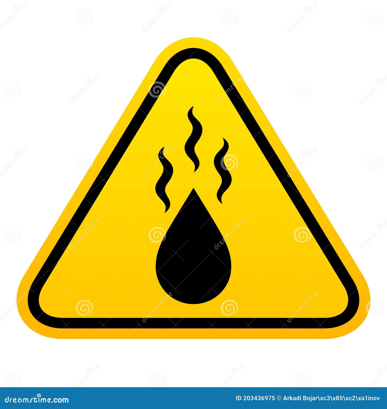 Hot liquid caution sign stock vector. Illustration of irritant - 203436975