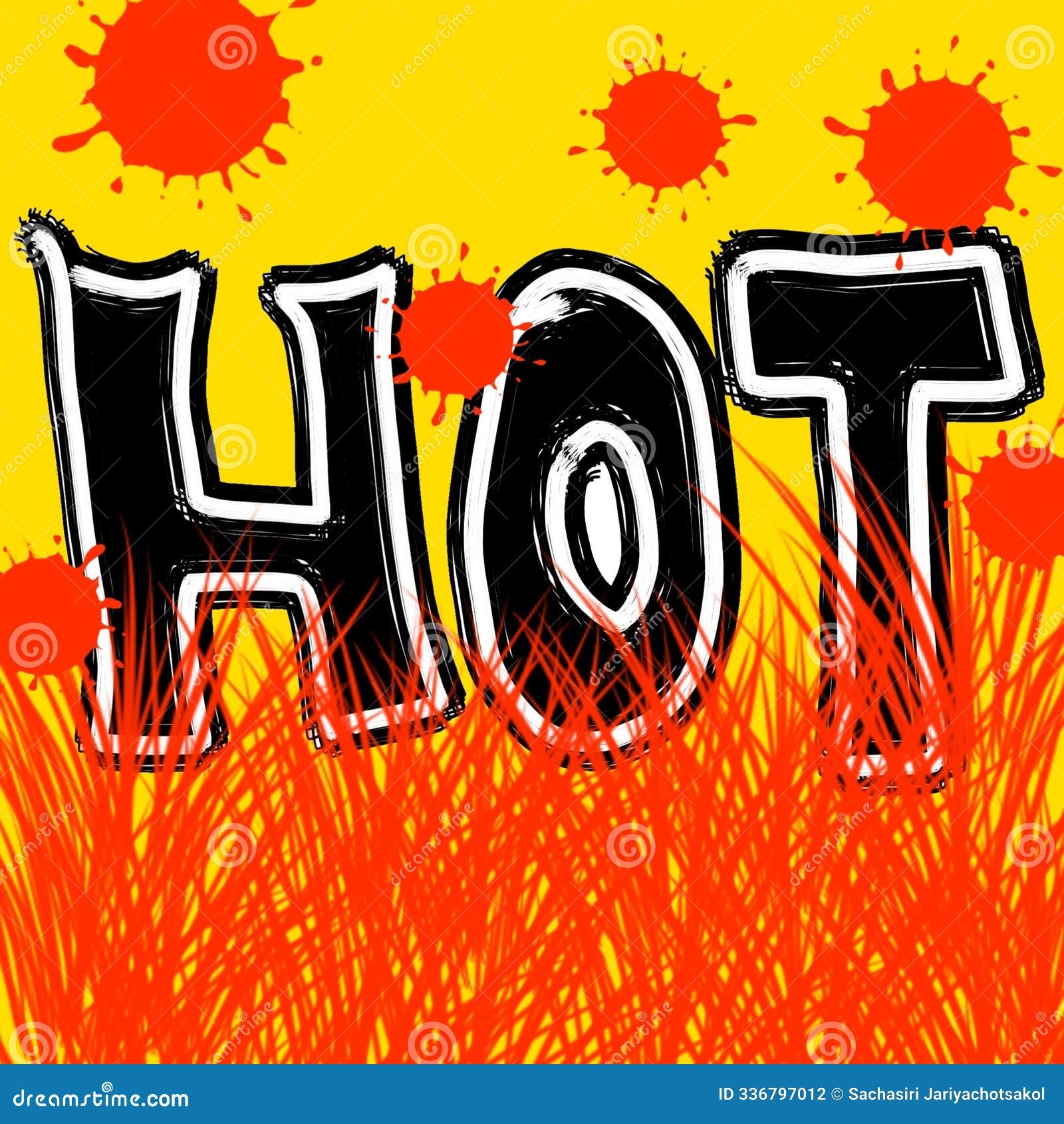 HOT Logo with Art Work Design Stock Photo - Image of design, work ...