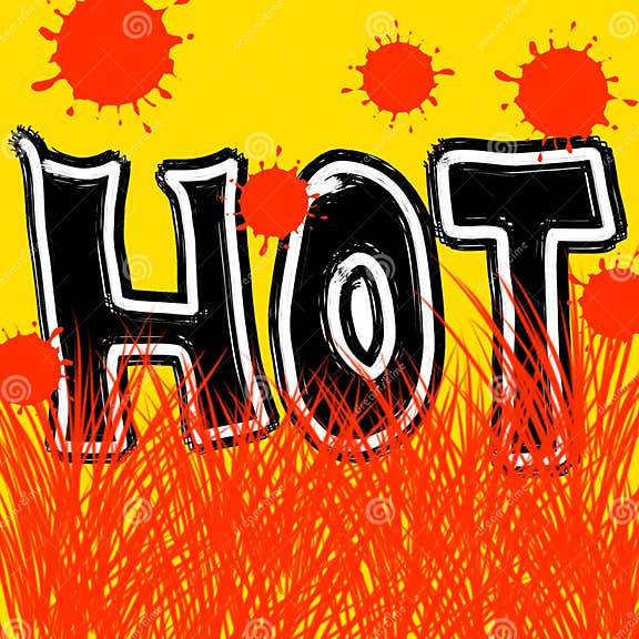 HOT Logo with Art Work Design Stock Photo - Image of design, work ...
