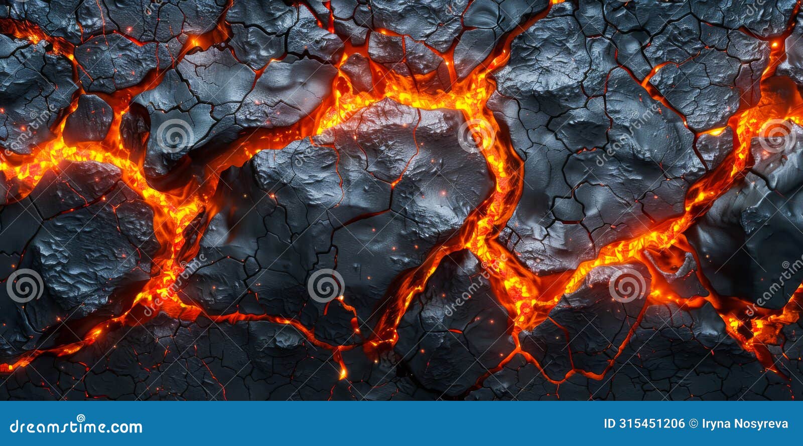 Hot Magma Flows. Volcanic Eruption Lava Flow. Beautiful Background ...