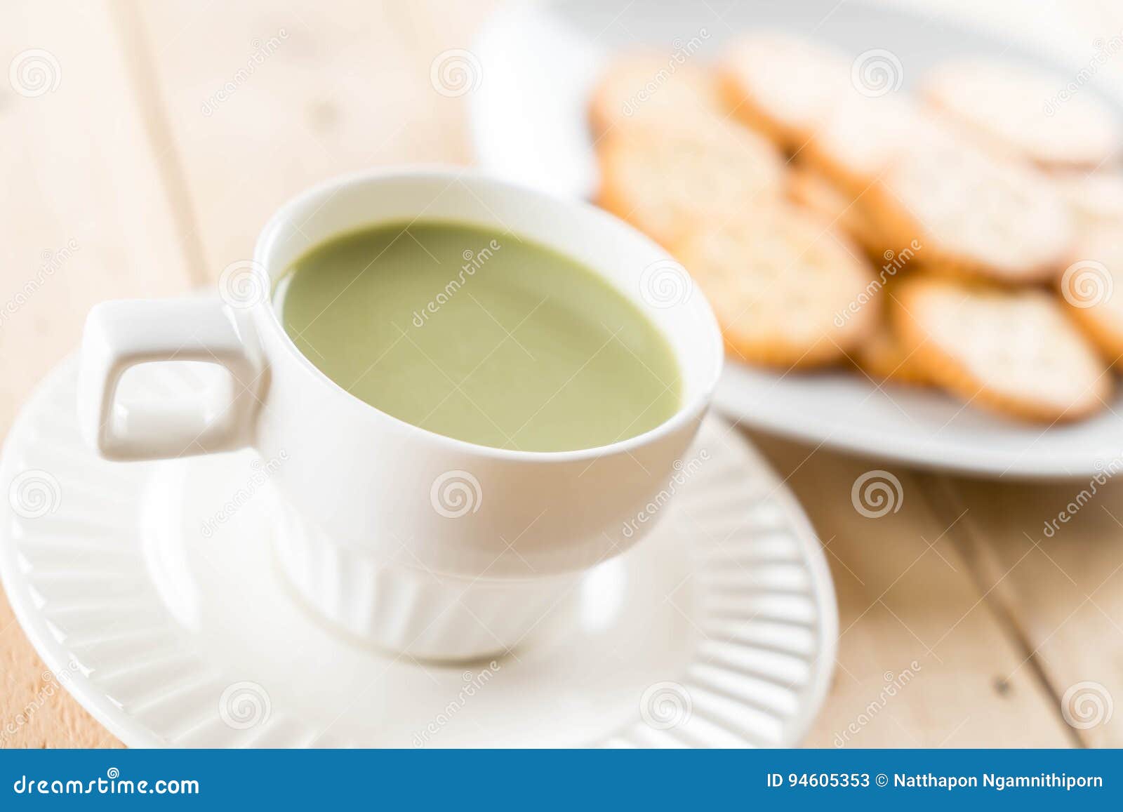 Hot matcha latte stock image. Image of refreshment, latte - 94605353