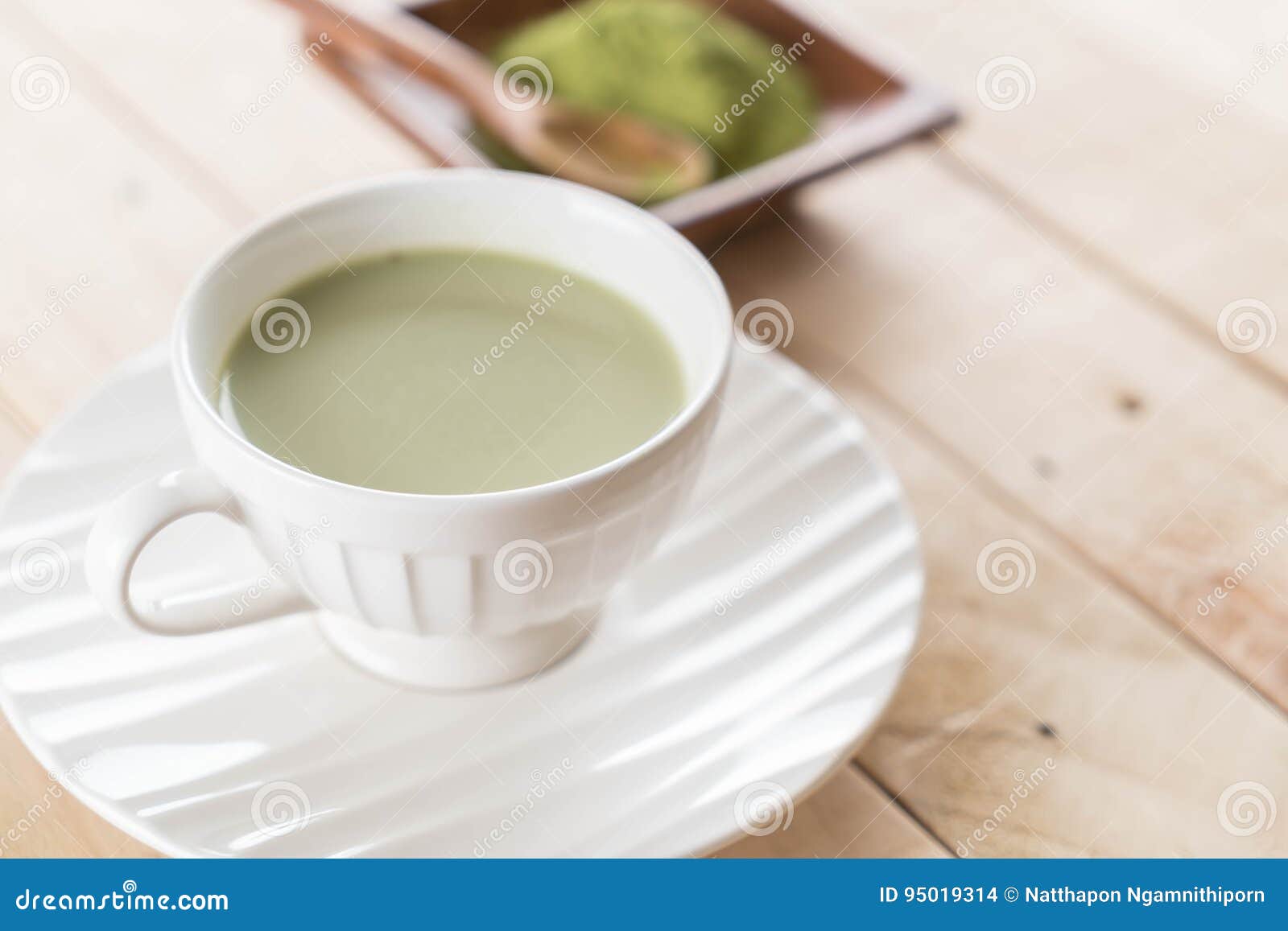 Hot matcha latte stock photo. Image of coffee, powder - 95019314