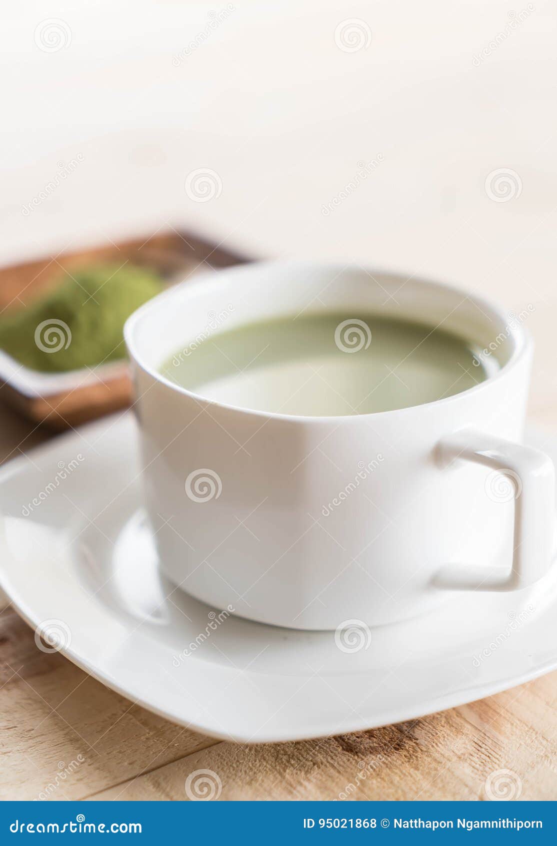 Hot matcha latte stock photo. Image of aroma, green, cream - 95021868