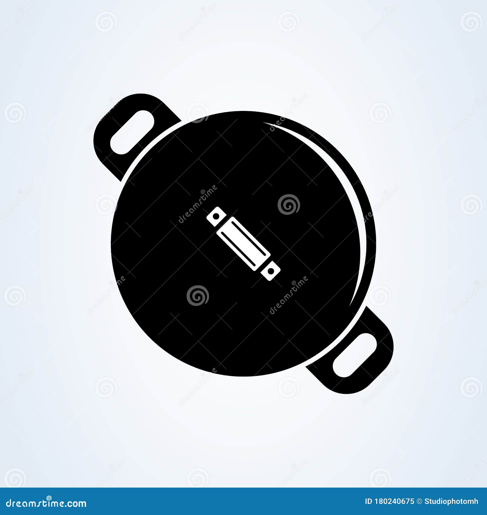 Hot Meal. Pot and Steam Top View Stock Vector - Illustration of object ...