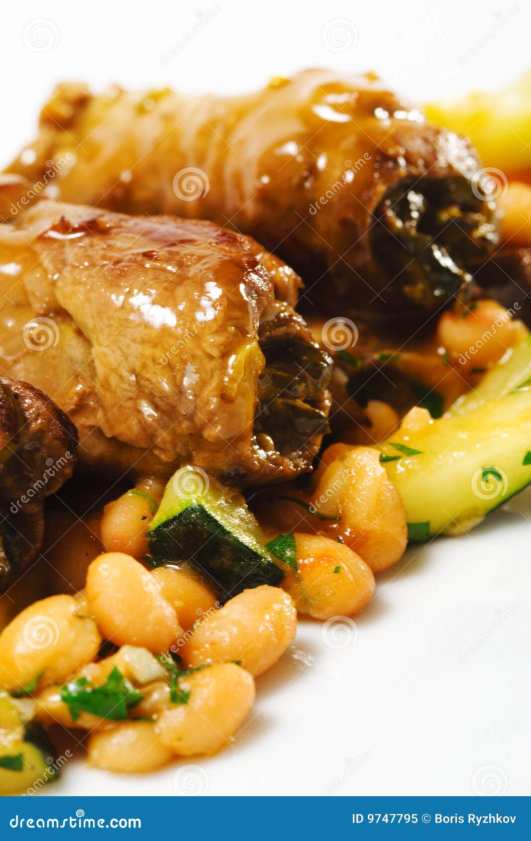 Hot Meat Dish - Beef Roll on Vegetable Stock Image - Image of root ...