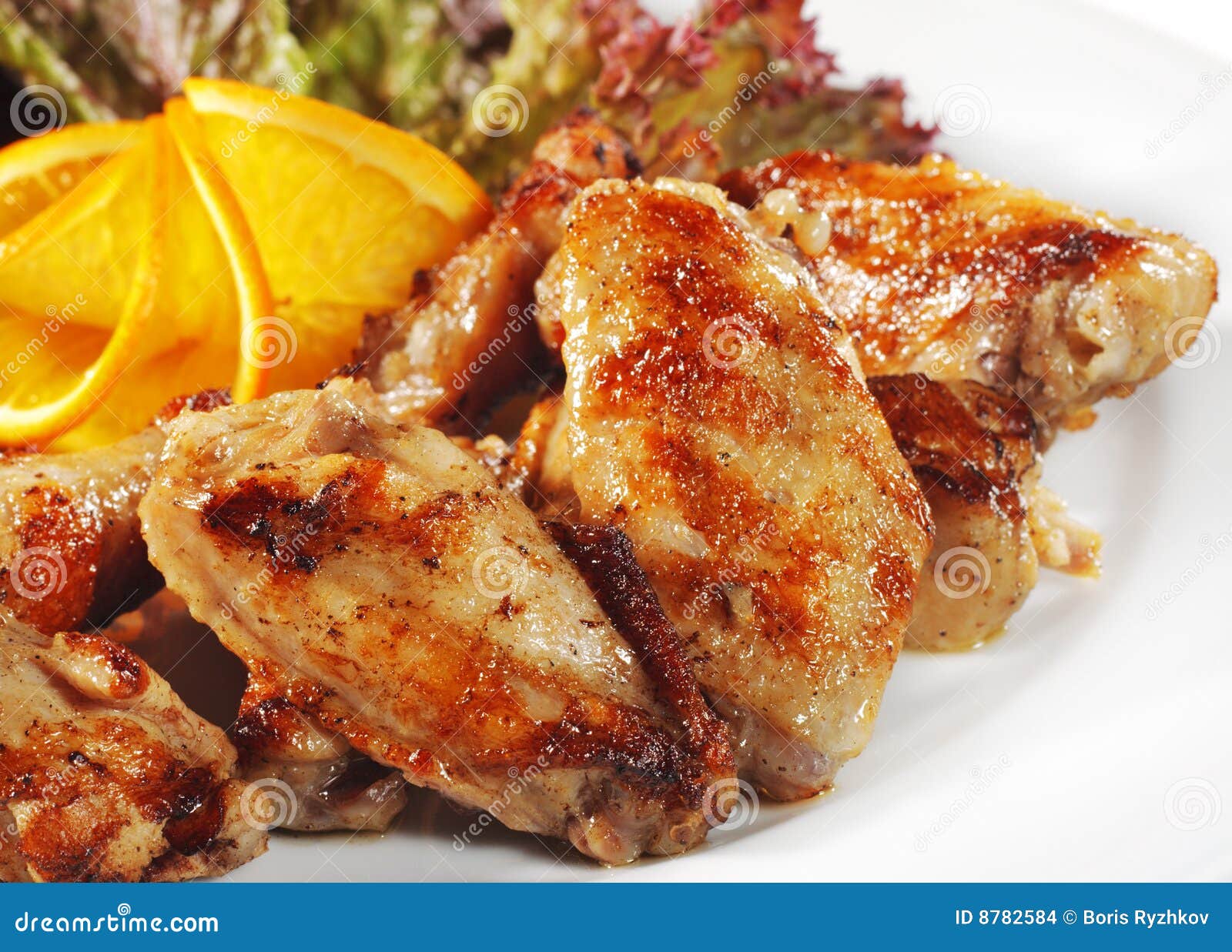 Hot Meat Dishes - Fried Chicken Wings Stock Photo - Image of plate ...