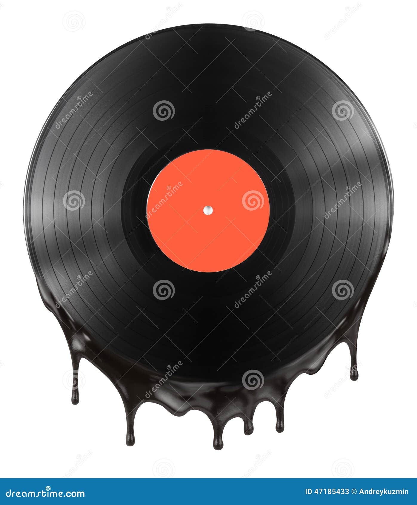 Hot or Melted Vinyl Record Disc Isolated on White Stock Illustration ...