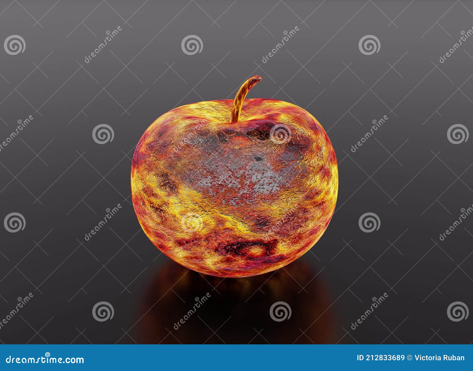 Hot Metal Apple, Forged from Iron Stock Illustration - Illustration of ...