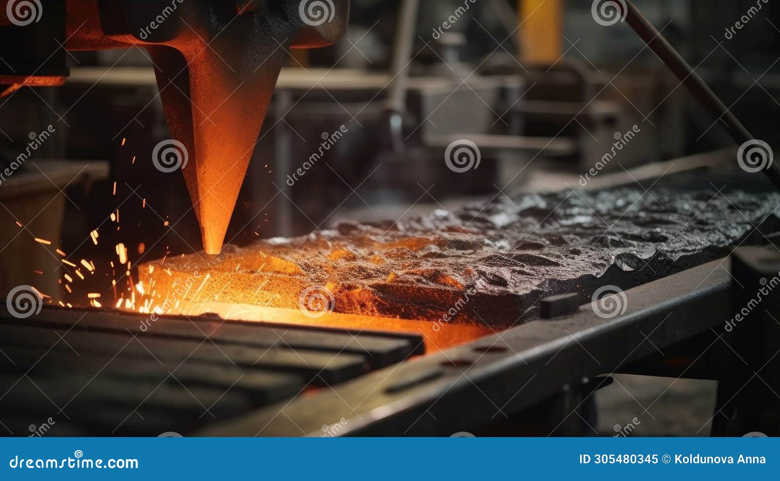 Hot Metal in the Forge Close-up, Industry Concept Stock Image - Image ...