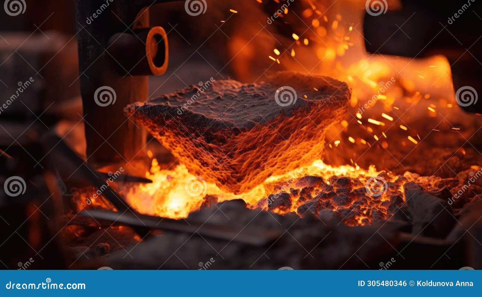 Hot Metal in the Forge Close-up, Industry Concept Stock Photo - Image ...