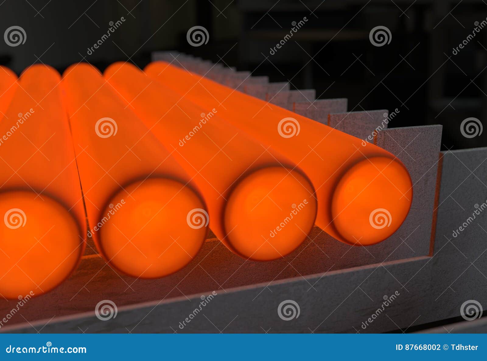 Hot Metal after Rolling Getting Cold 3d Illustration Stock Illustration ...