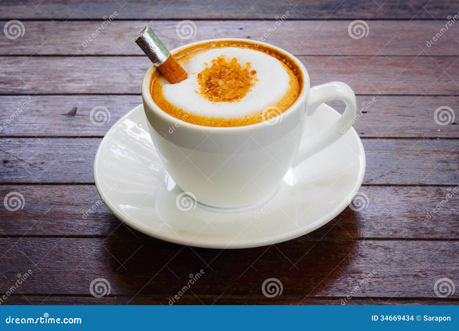 Hot Milk Coffee on Wooden Table Stock Photo - Image of aromatic ...