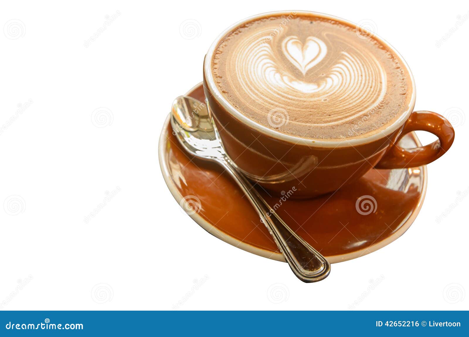 Hot Mocca Coffee with Latte Art in Heart Shape Stock Photo - Image of ...