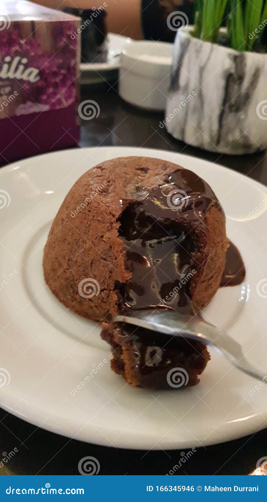 Hot molten lava cake food stock photo. Image of cake - 166345946