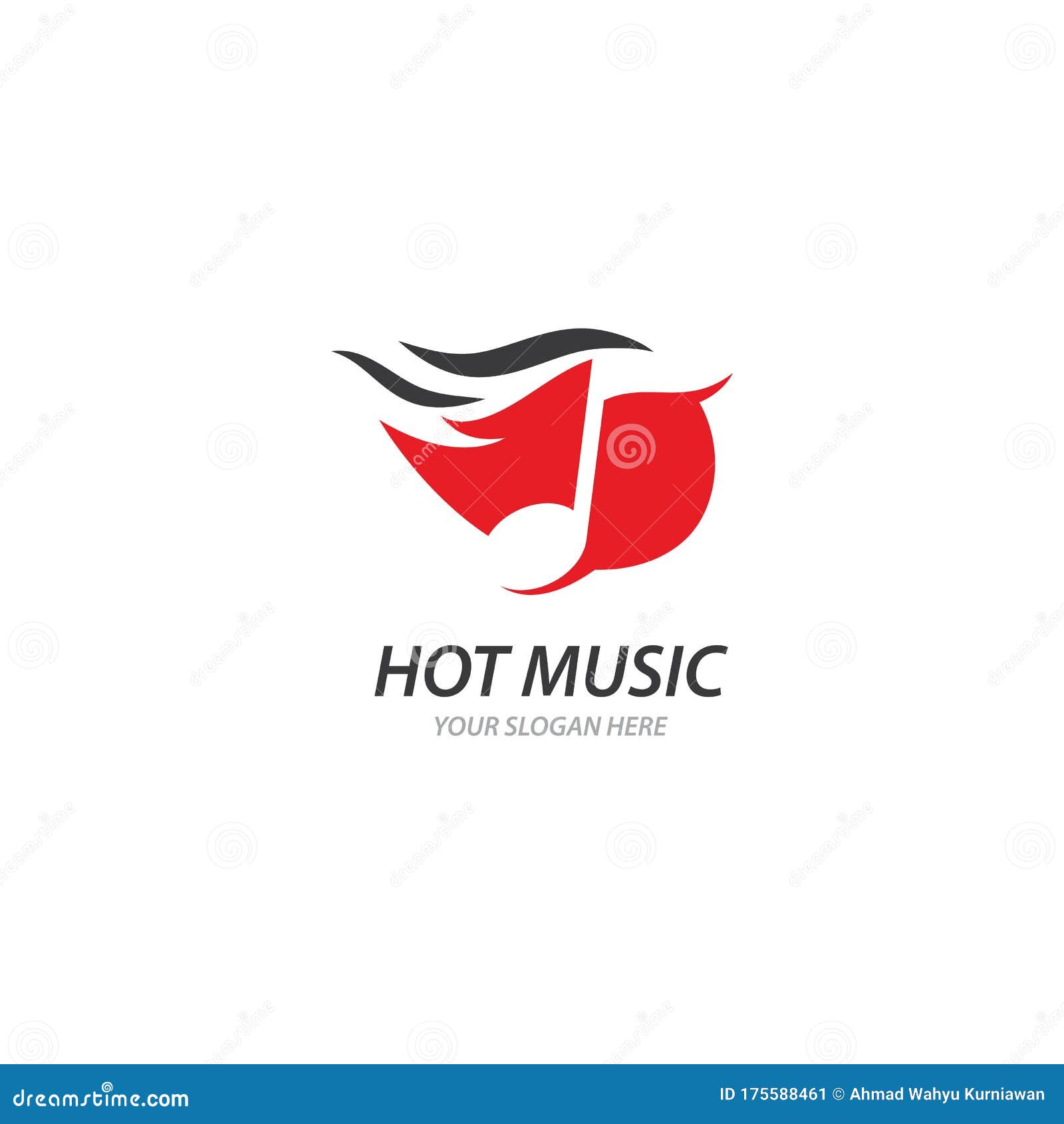 Hot Music logo stock vector. Illustration of design - 175588461