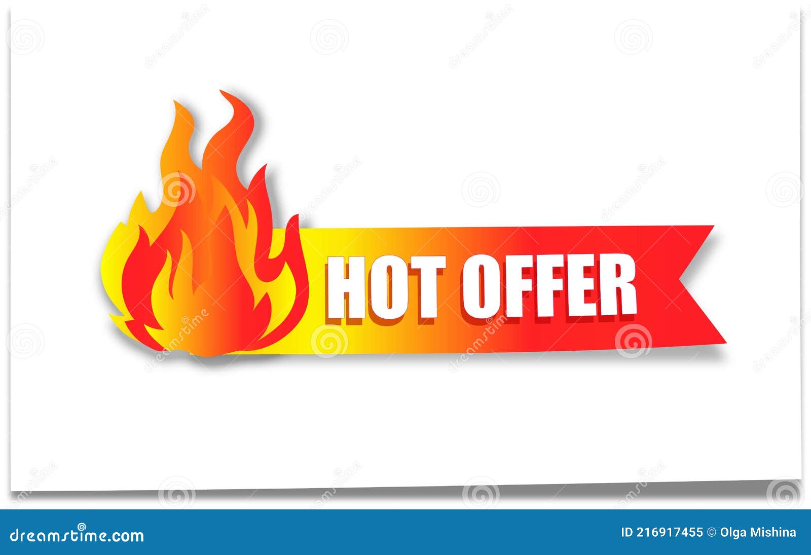 Hot Offer Button with Speaker Icon, Fire Logo Design, Vector ...