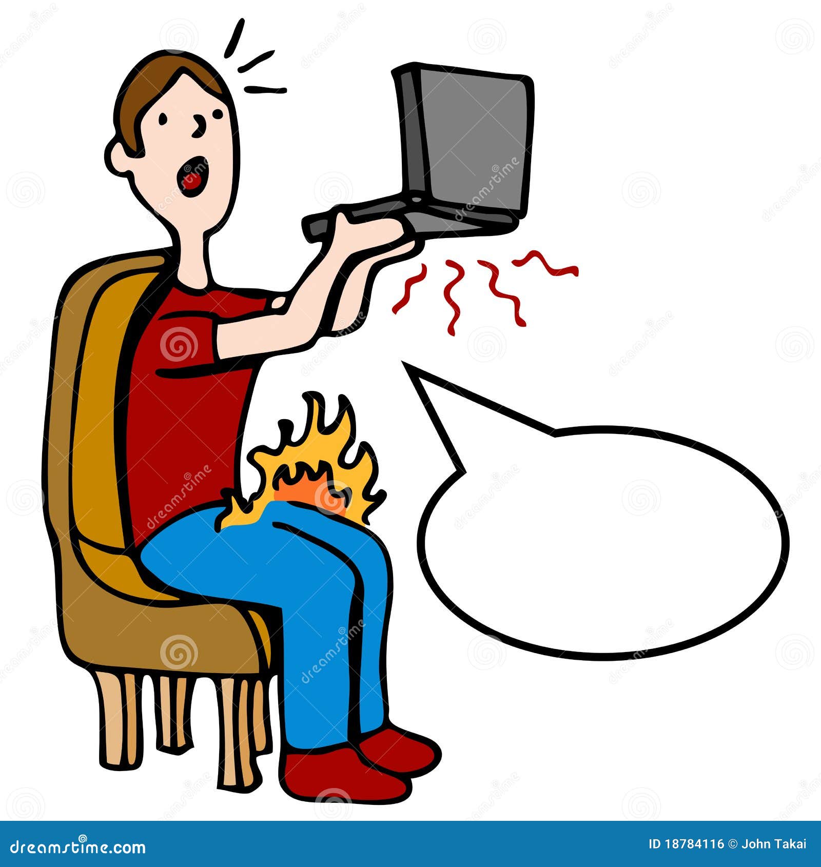 Hot Overheating Laptop stock vector. Illustration of drawing - 18784116