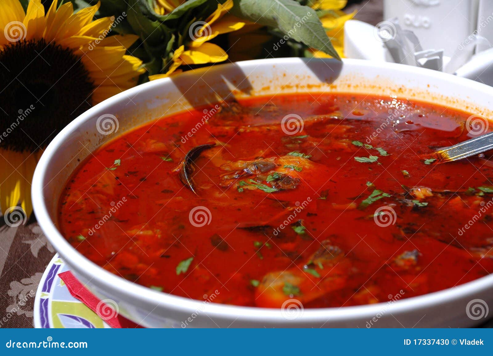 Hot Paprika Based Fish Soup Stock Photo - Image of foodspice, cream ...