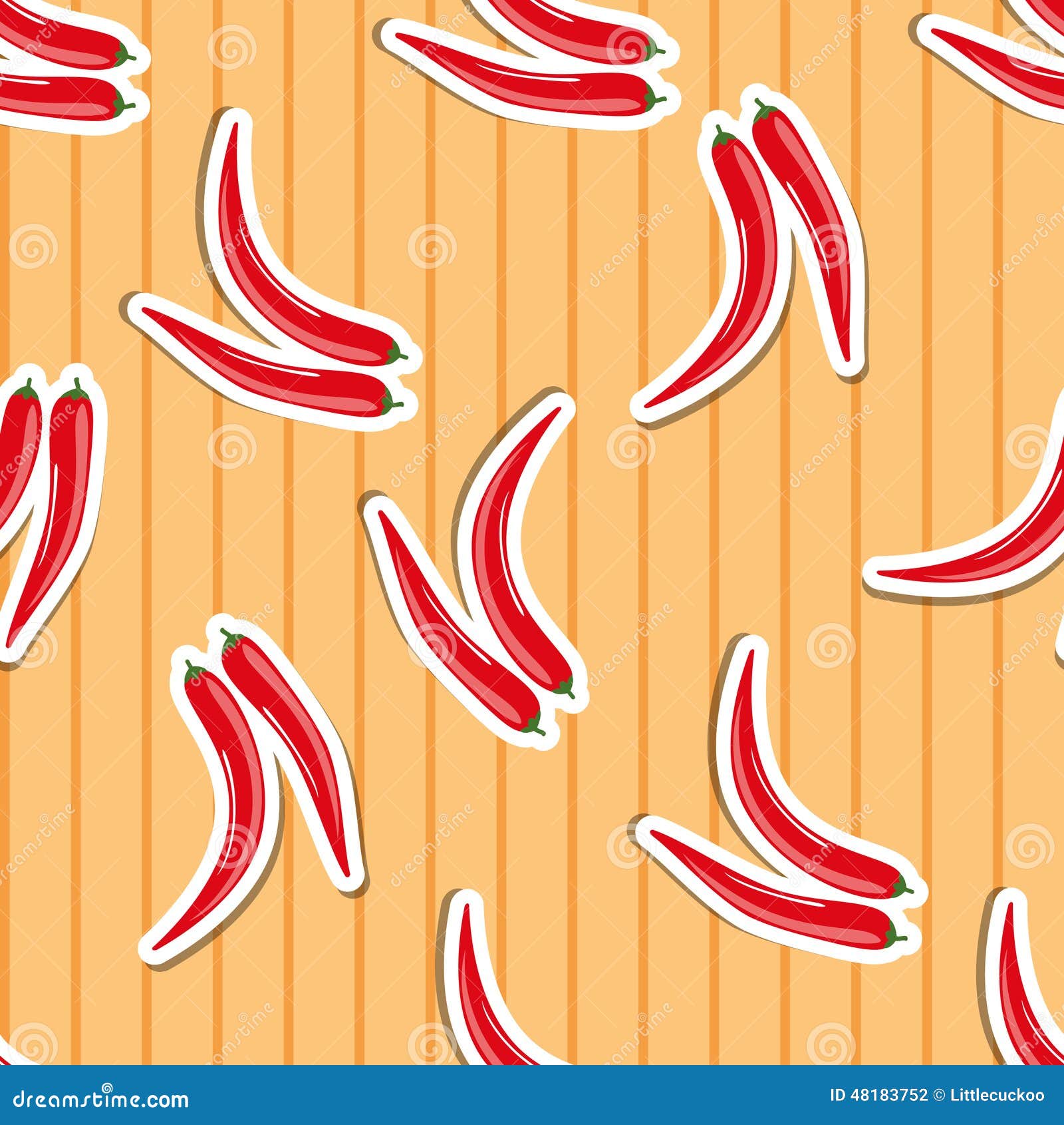 Hot Pepper Pattern. Seamless Texture with Ripe Red Peppers Stock Vector ...