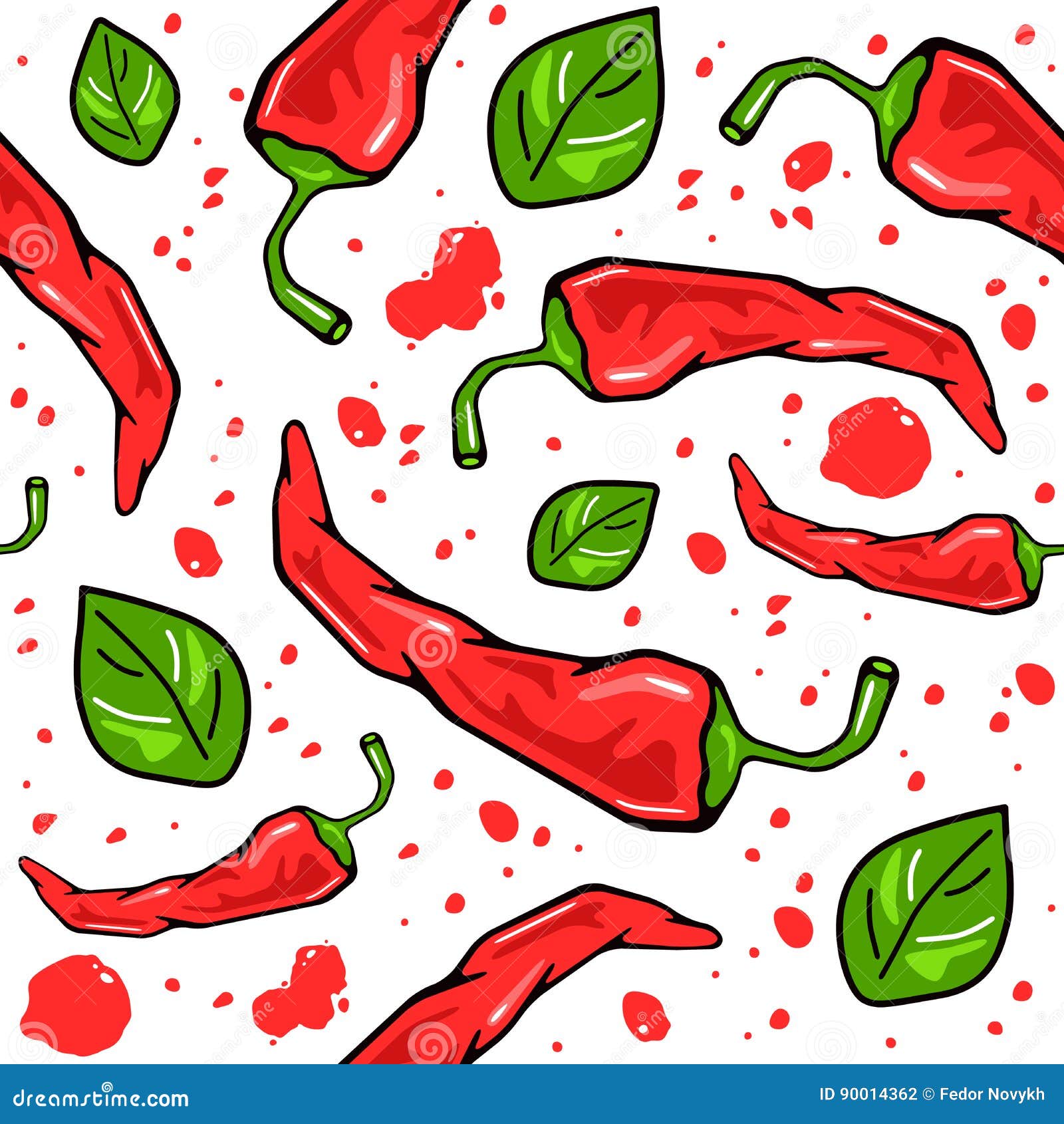 Hot Pepper Seamless Pattern Stock Vector - Illustration of paper ...